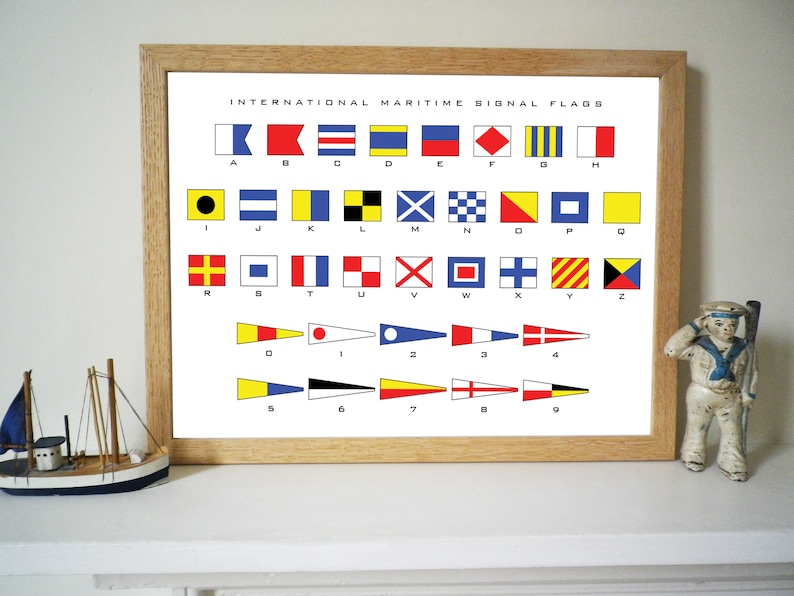 Drapeaux de signalisation maritime, impression alphabétique - Etsy France