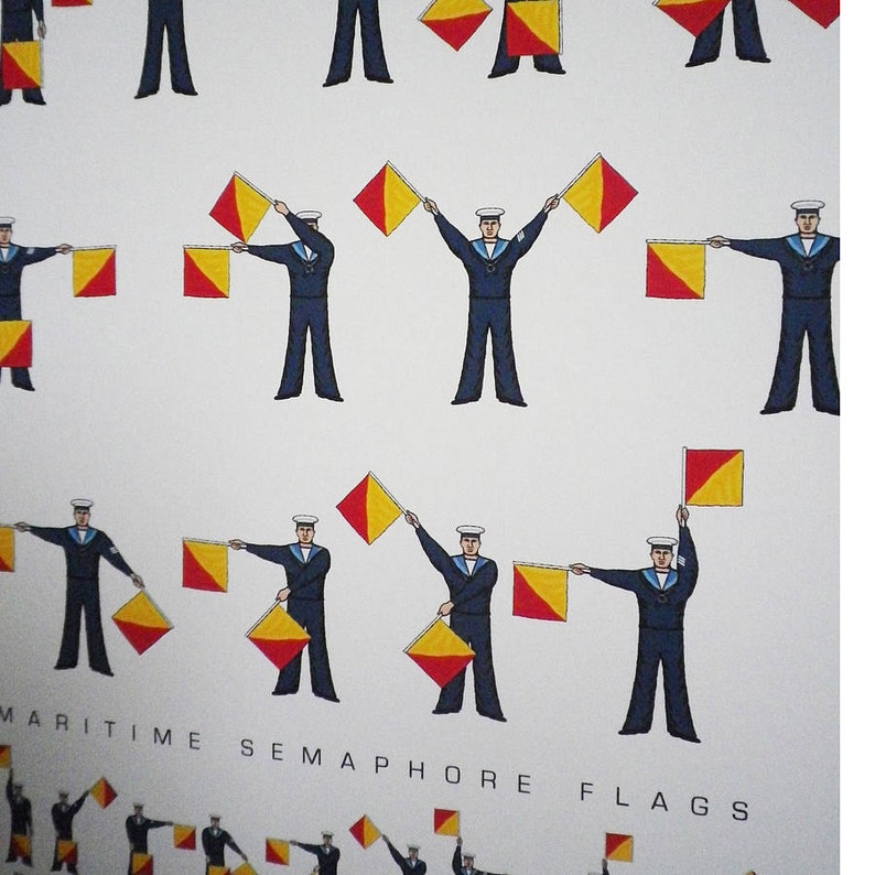 Maritime Semaphore Flags Message Print Peut être personnalisé - Etsy France