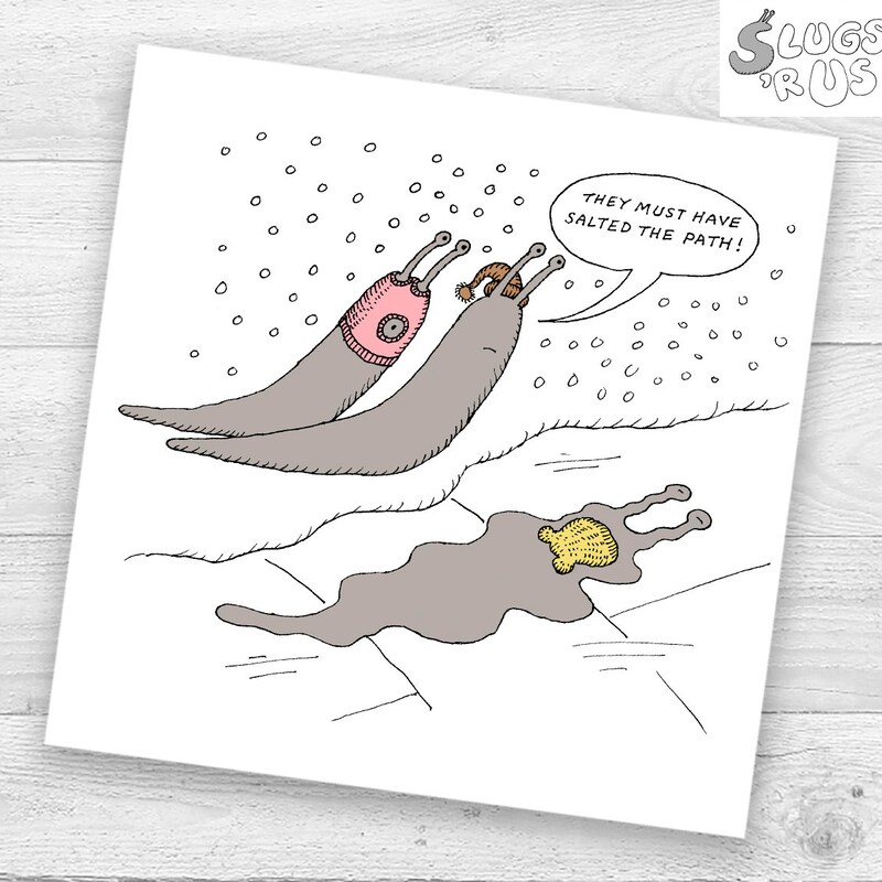 Slug Christmas Cards - Etsy UK