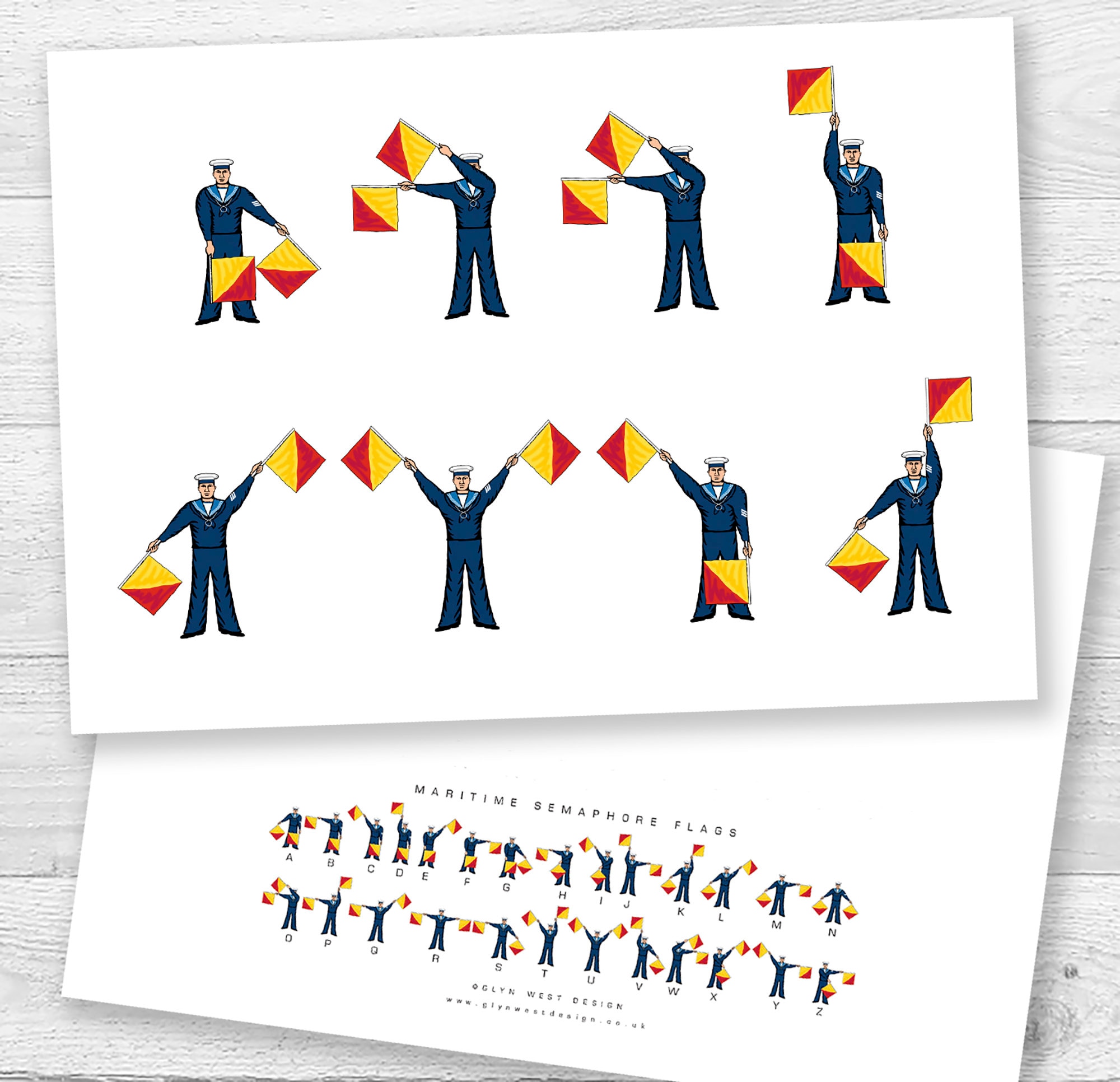 Good Luck Semaphore Flags Card - Etsy Australia
