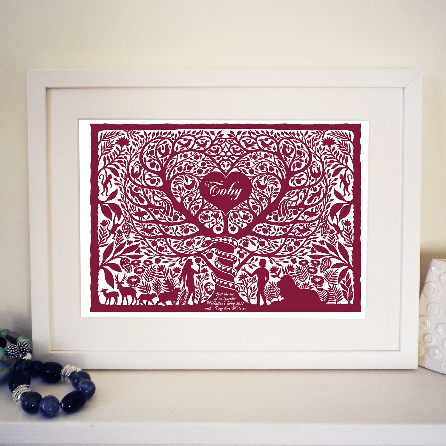 Personalised Adam & Eve Tree of Life Print - Etsy