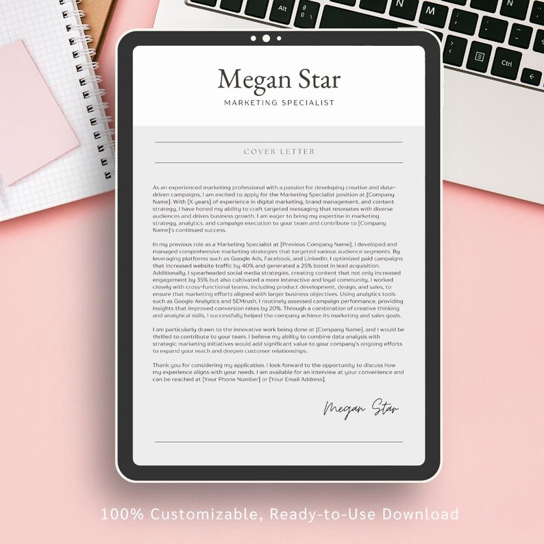 ATS Friendly Resume Cover Letter Template Word, Pages, Google Docs, ATS ...