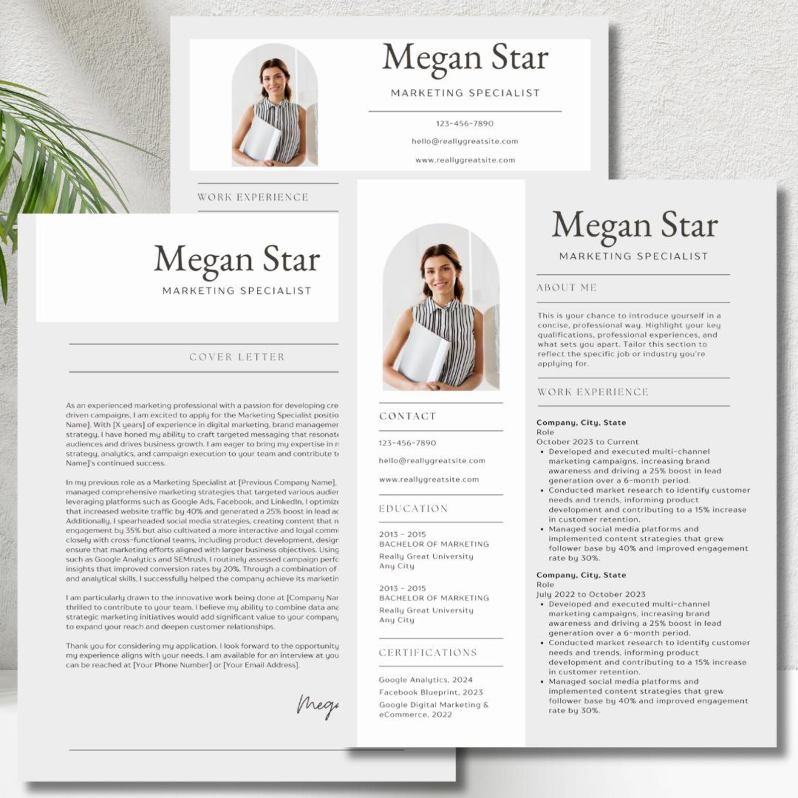 ATS Friendly Resume Cover Letter Template Word, Pages, Google Docs, ATS ...