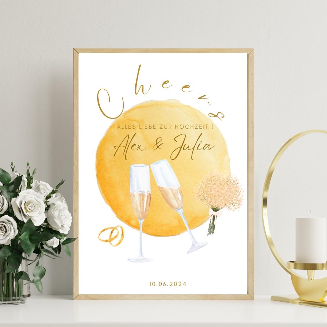 Personalized Wedding Poster Couple's Names, Wedding Gift, Wedding ...