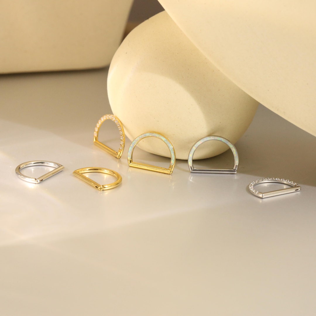Fashion Unique Half Circle Nose Ring Septum Ring 16G Nasal Septum Ring ...