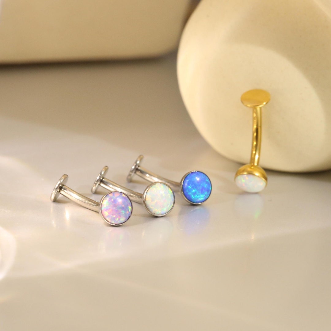 Curved Gold Belly Button Ring Floating Belly Button Ring 14G Belly ...