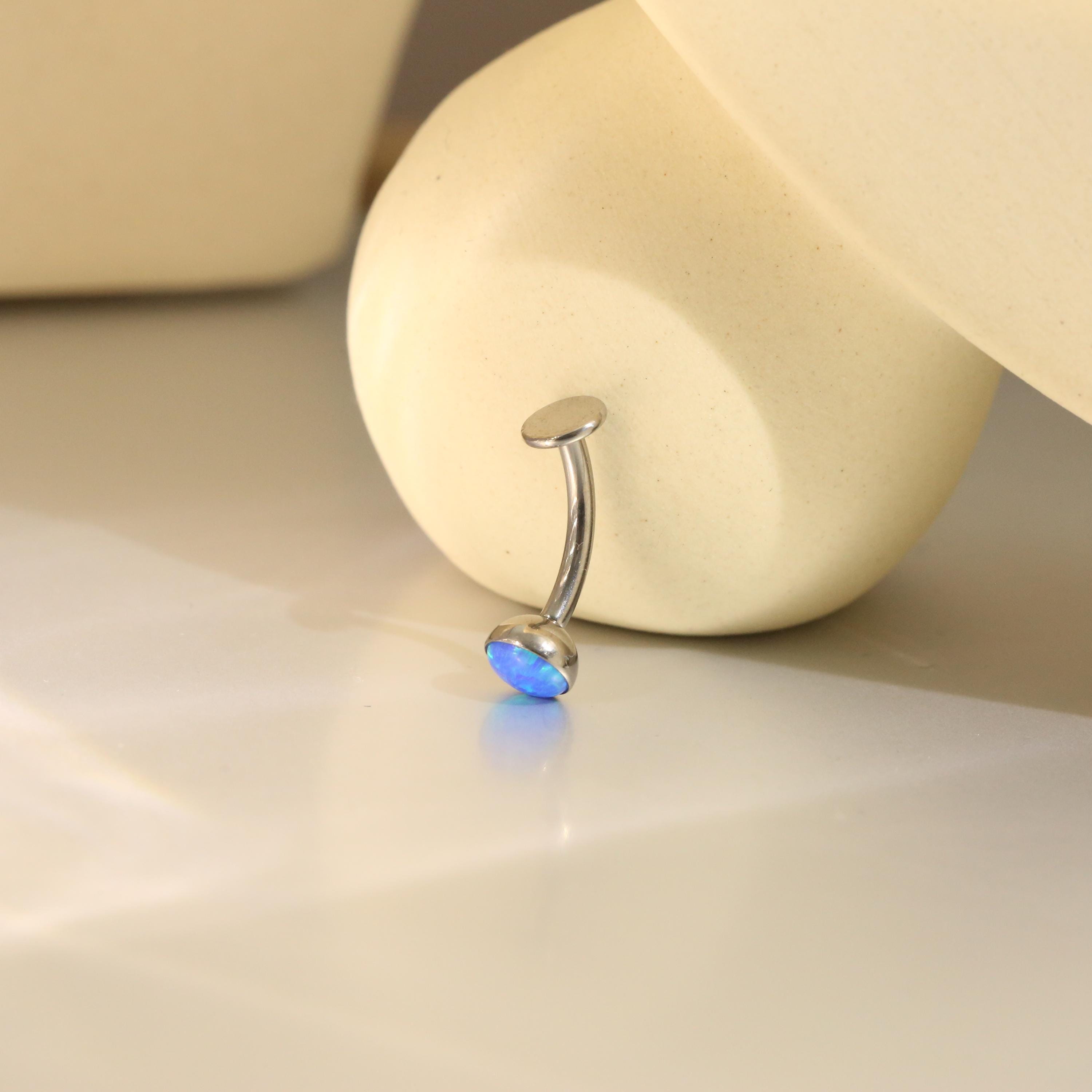 Curved Gold Belly Button Ring Floating Belly Button Ring 14G Belly ...