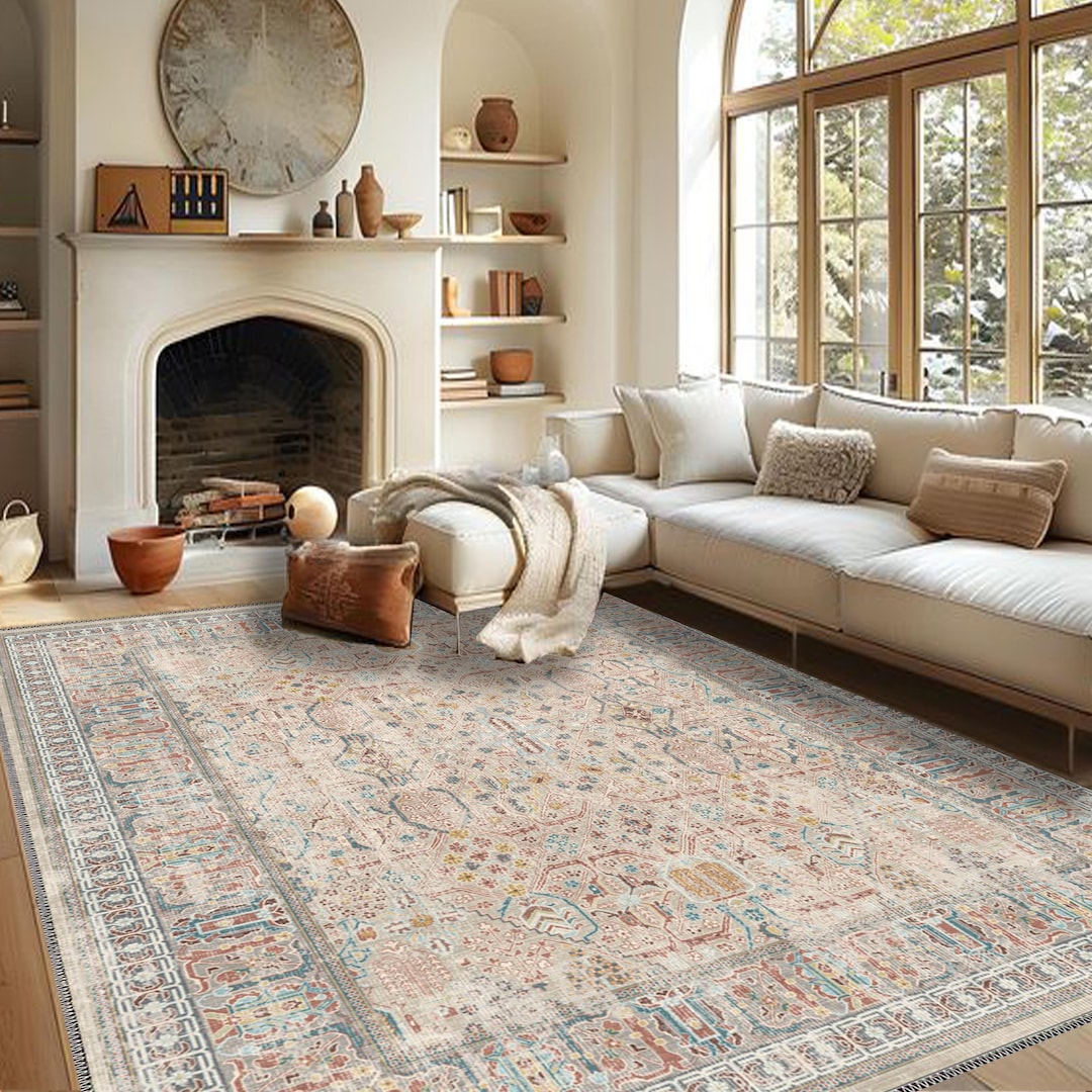 Vintage Turkish Rug – Earth Tone Boho Area Rug – Distressed Oriental ...