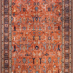 Large Vintage Persian Rug - Soft Chenille Oriental Style Carpet - Etsy