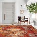 Red Ethnic Boho Vintage Chenille Rug Distressed Oriental Carpet With ...