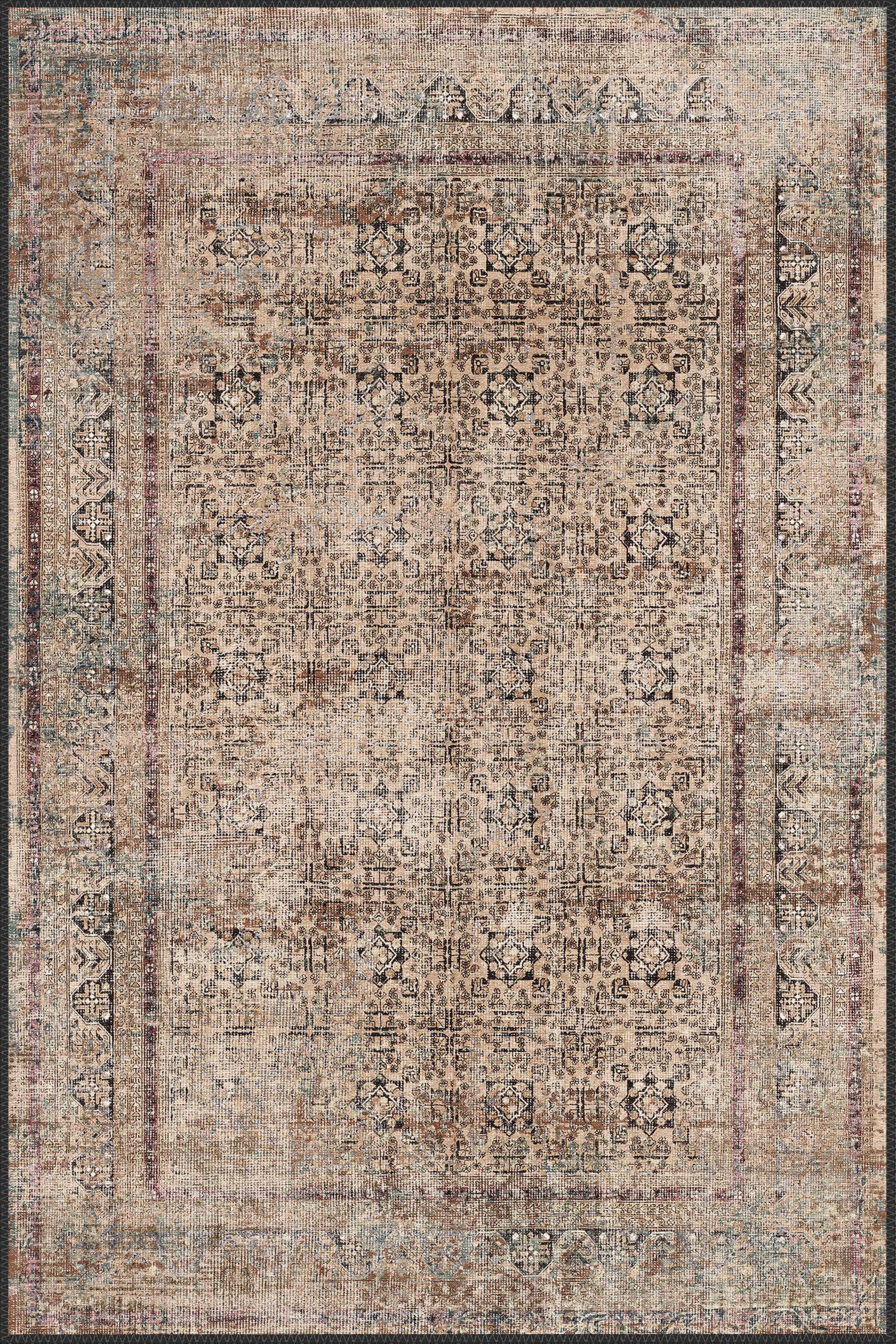 Vintage Brown Rug, Distressed Turkish Area Rug for Living Room, Bedroom ...