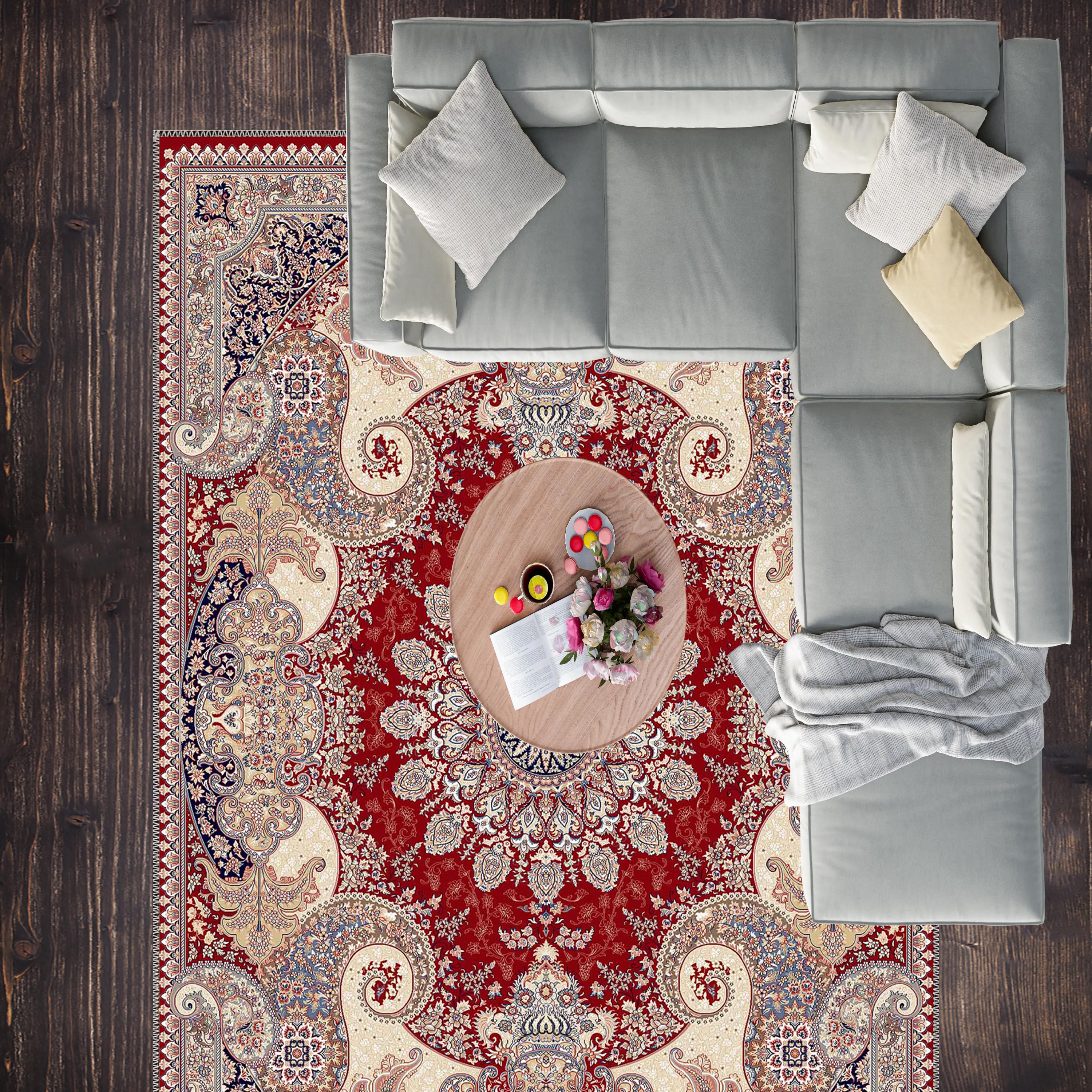 Red Persian Style Rug | Luxury Area Rug | Traditional Living Room Rug ...