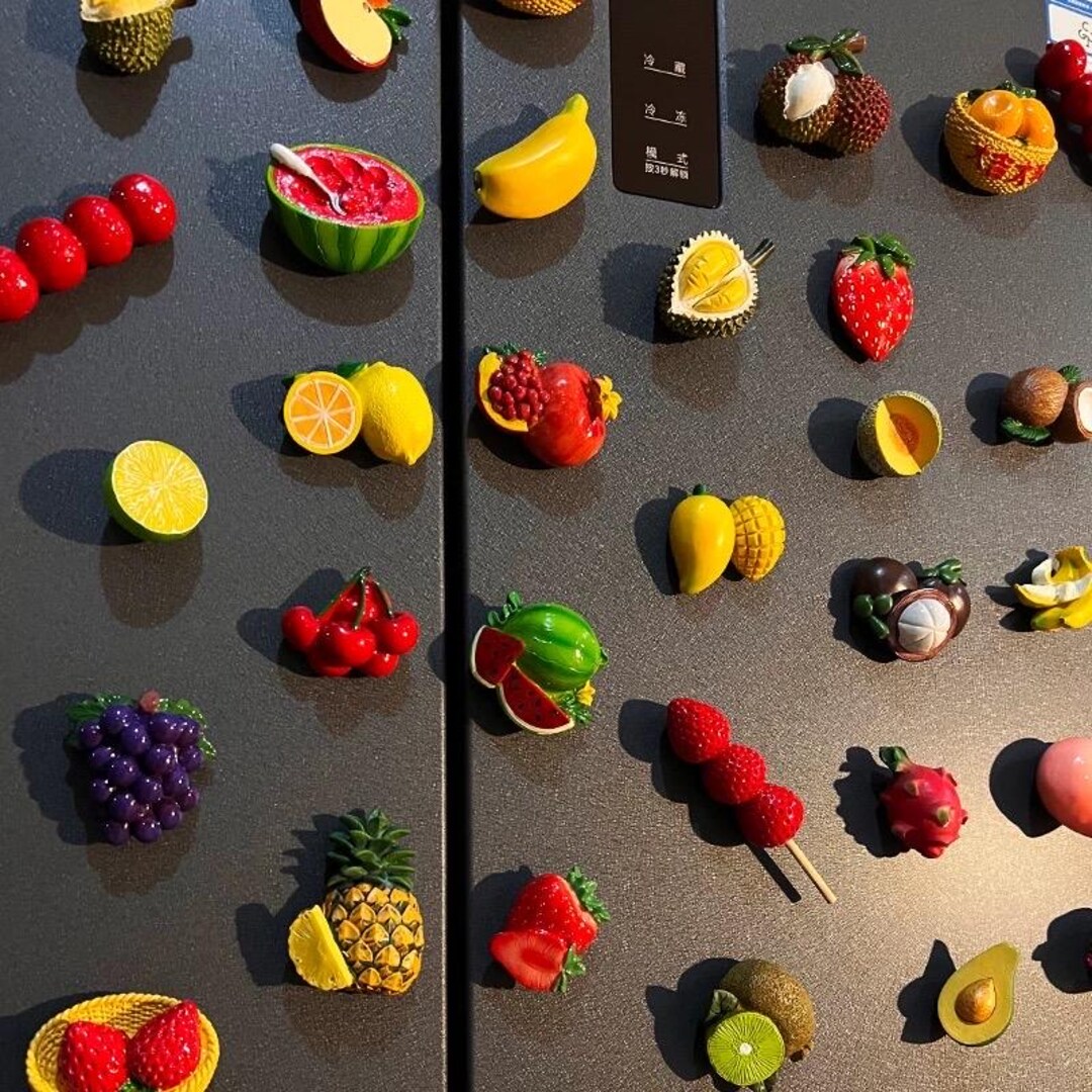Colorful Fruit and Vegetable Fridge Magnets – Kitchen Decor, Cute Food ...