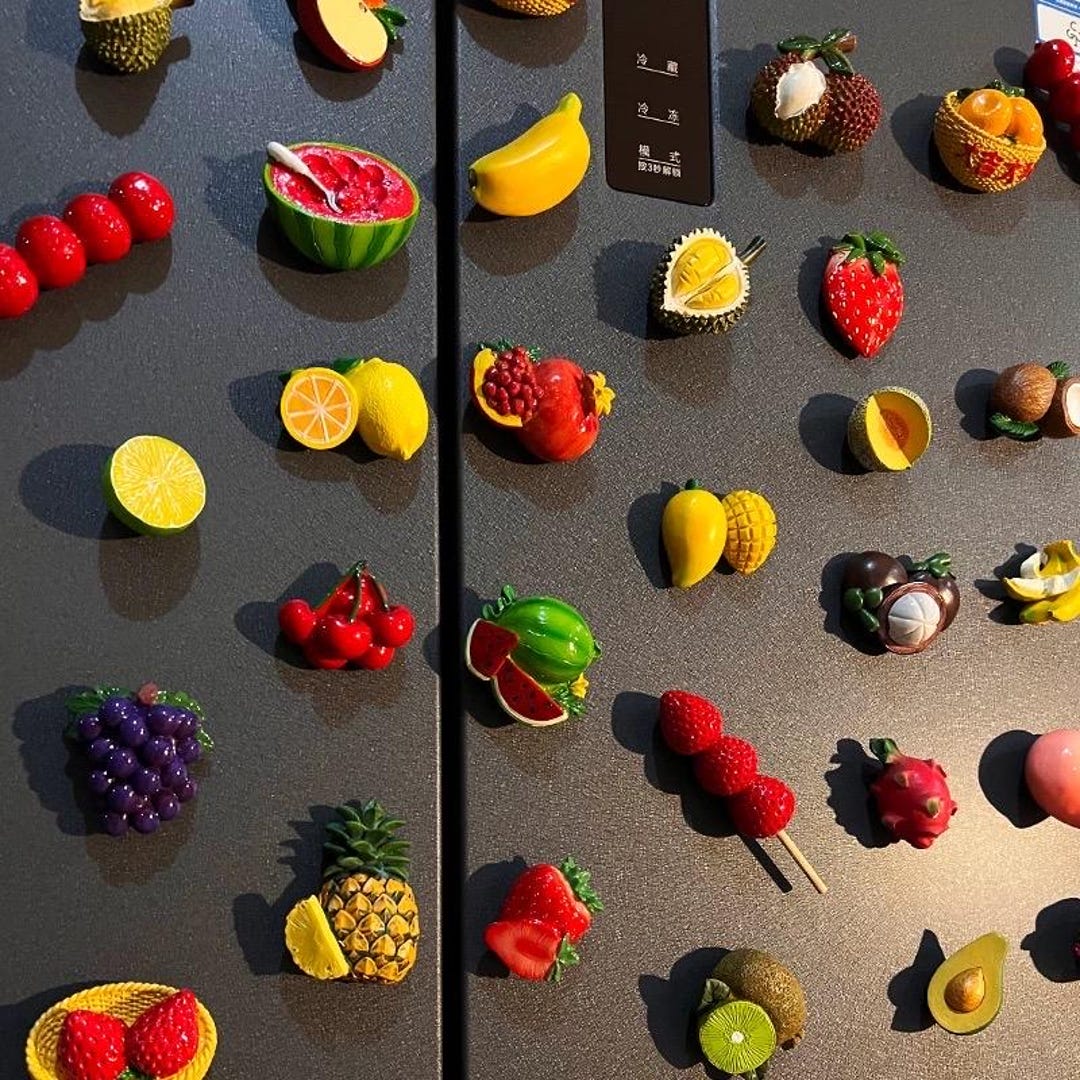 Fruit Fridge Magnets Set - Cute Kitchen Decor, Fruit-themed ...