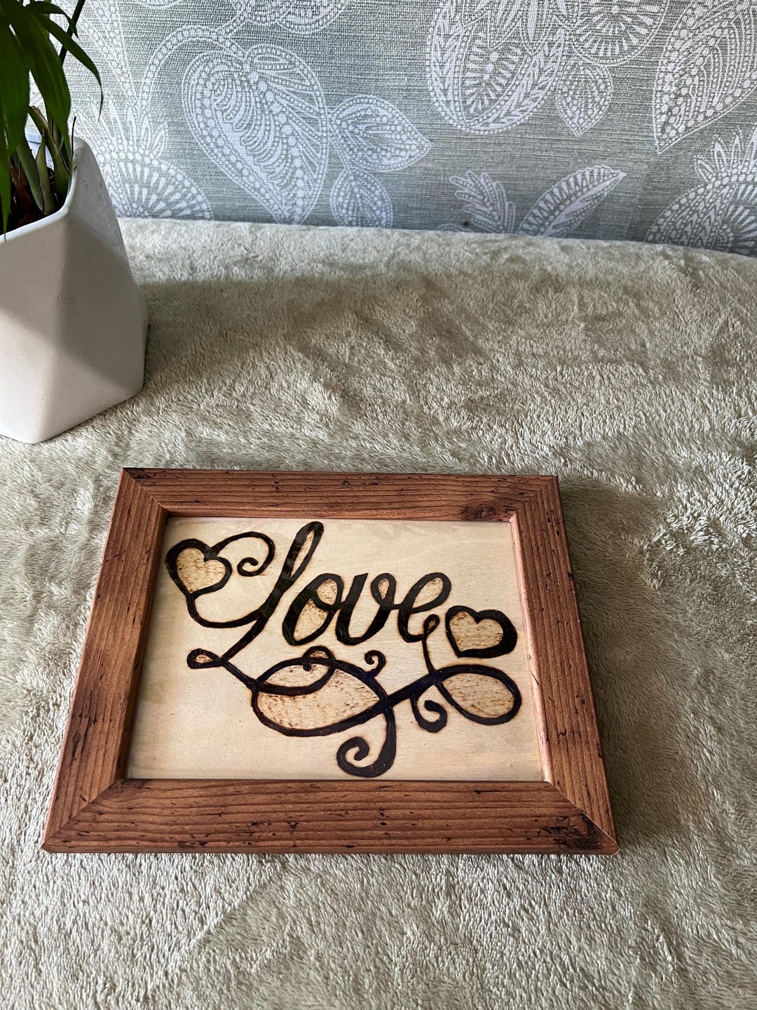Handmade LOVE Pyrography Sign - Etsy
