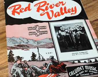 Red River Valley Piano Sheet Music Cowboy Folk Song - Etsy