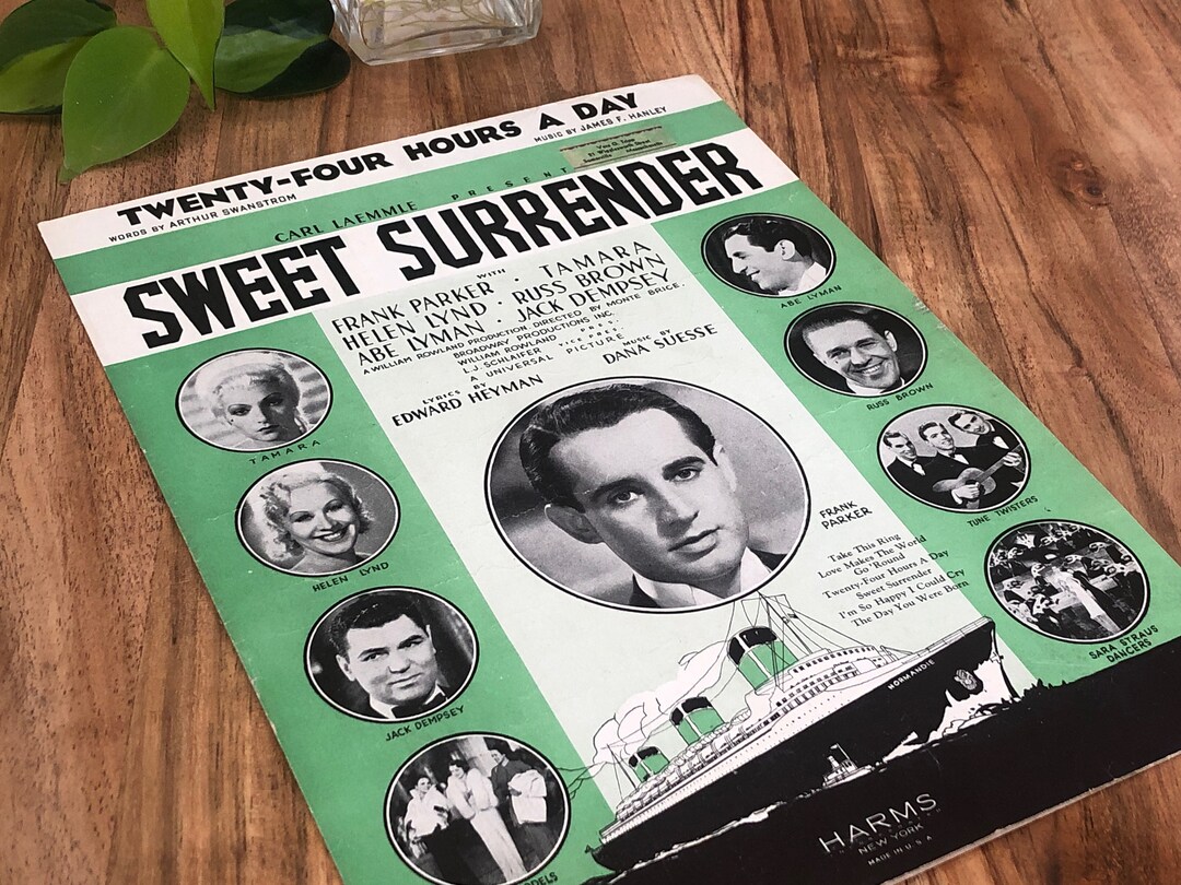 Sweet Surrender Song Twenty-four Hours a Day Song 1935 Sheet - Etsy