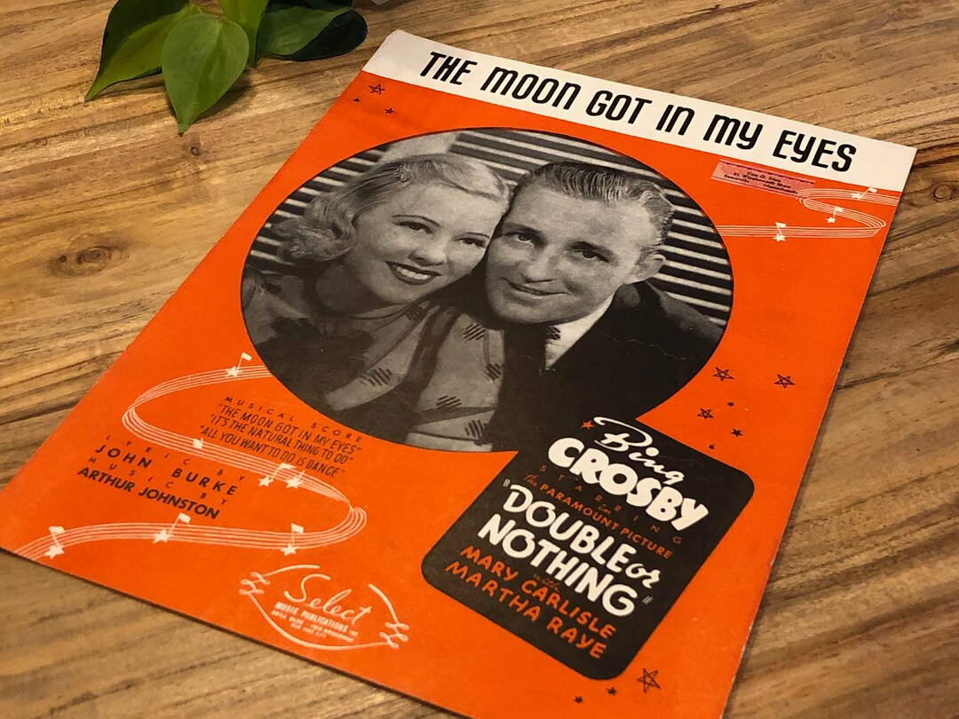 The Moon Got In My Eyes Sheet Music Vintage Piano 1937 Bing Etsy