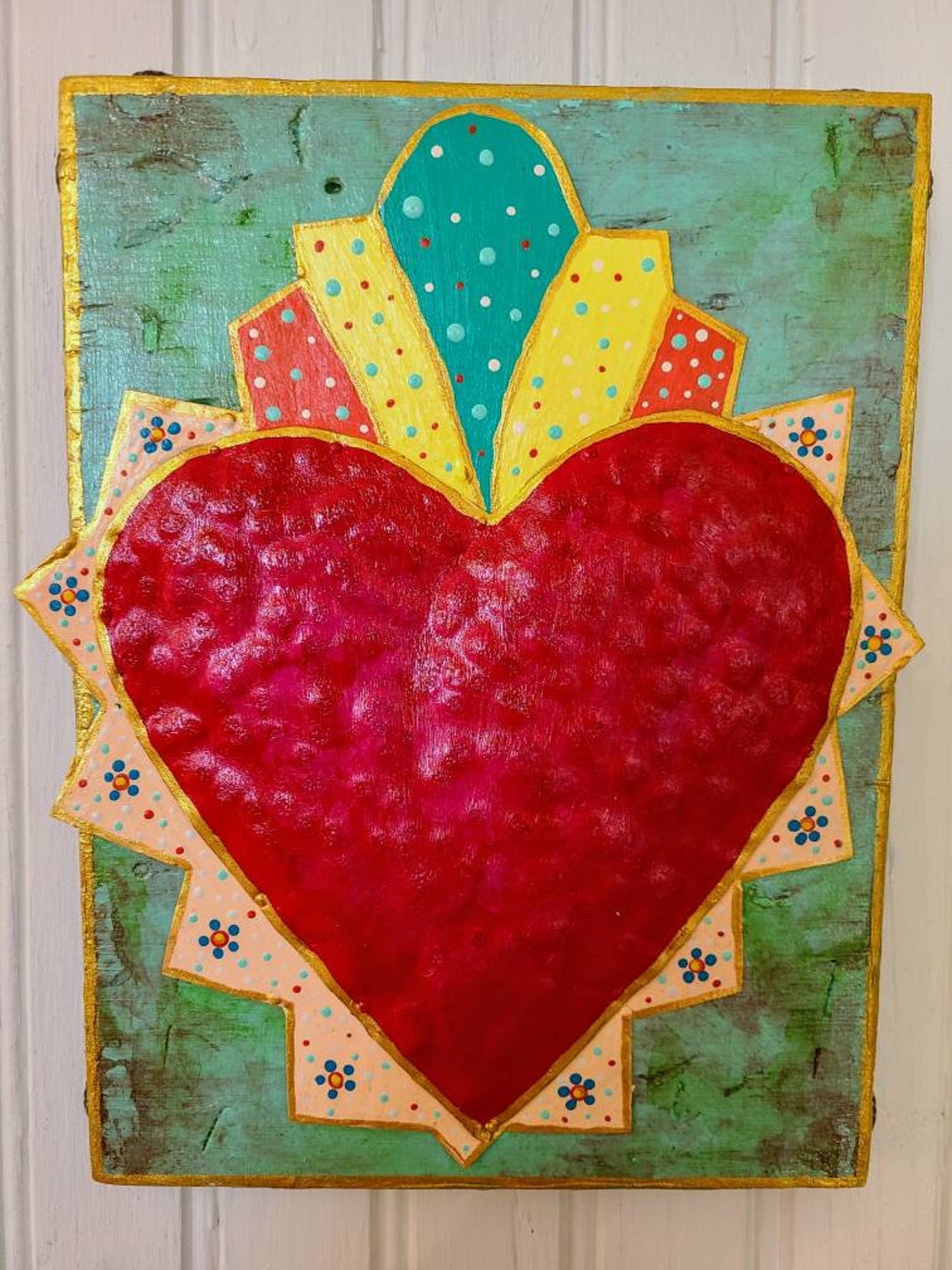 Decoración Mexicana Corazón Milagro 8x6 1/4Mexican | Etsy