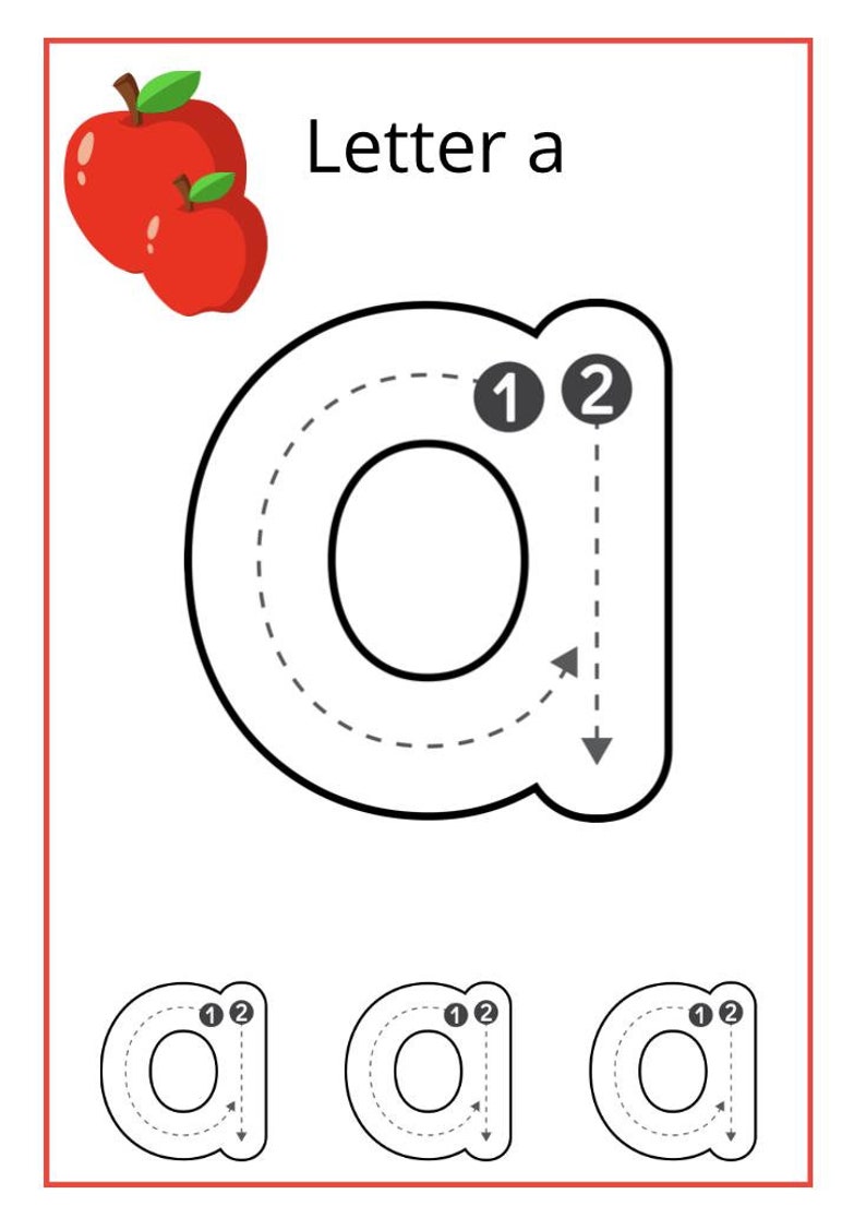 Simple Lowercase Alphabet Tracing Worksheets - Etsy