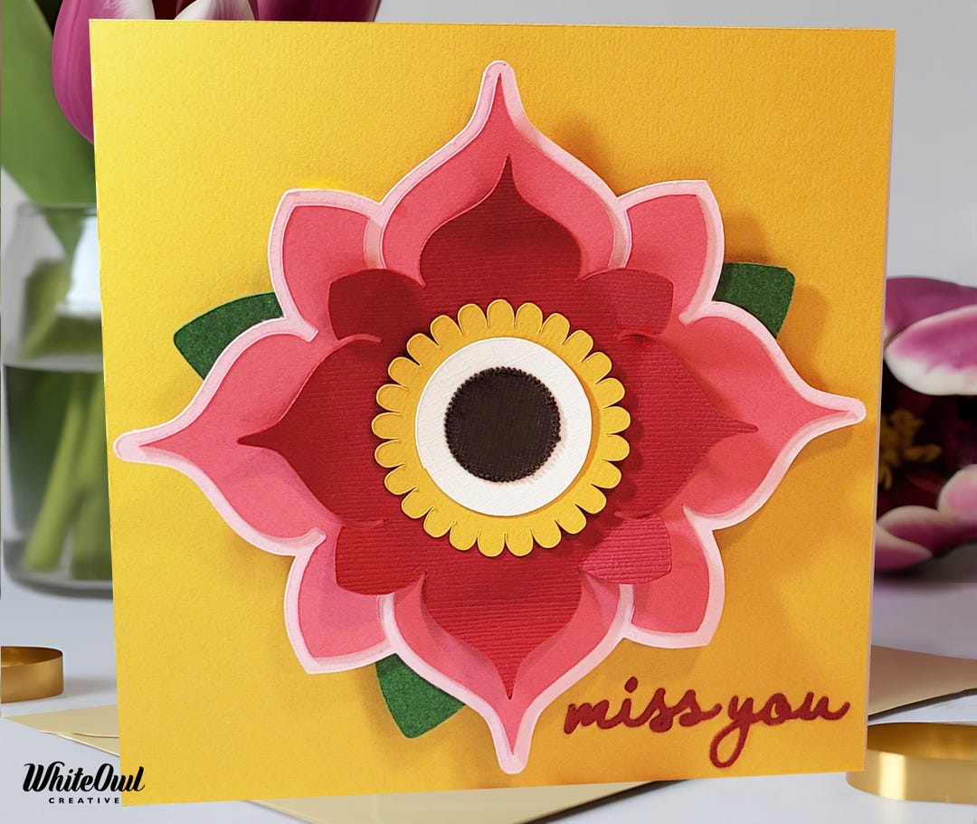 3D Flower SVG Card: Layered Floral Cut File (digital Download) - Etsy