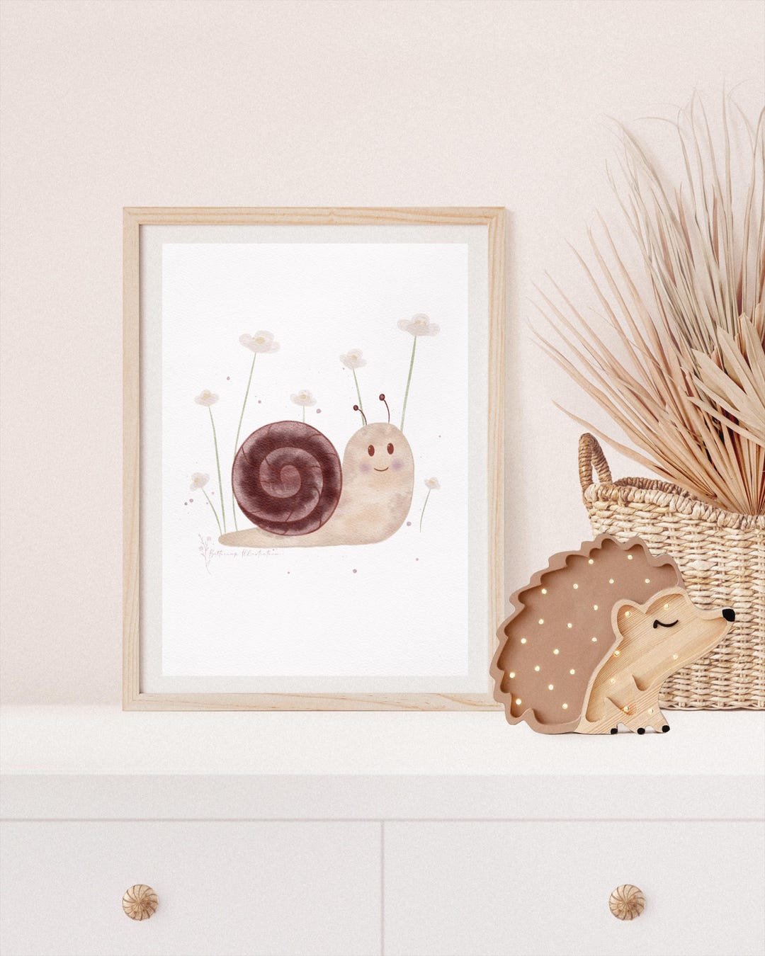 Snail Poster A4 Children's Poster Children's Room Poster Baby Gift Girl ...