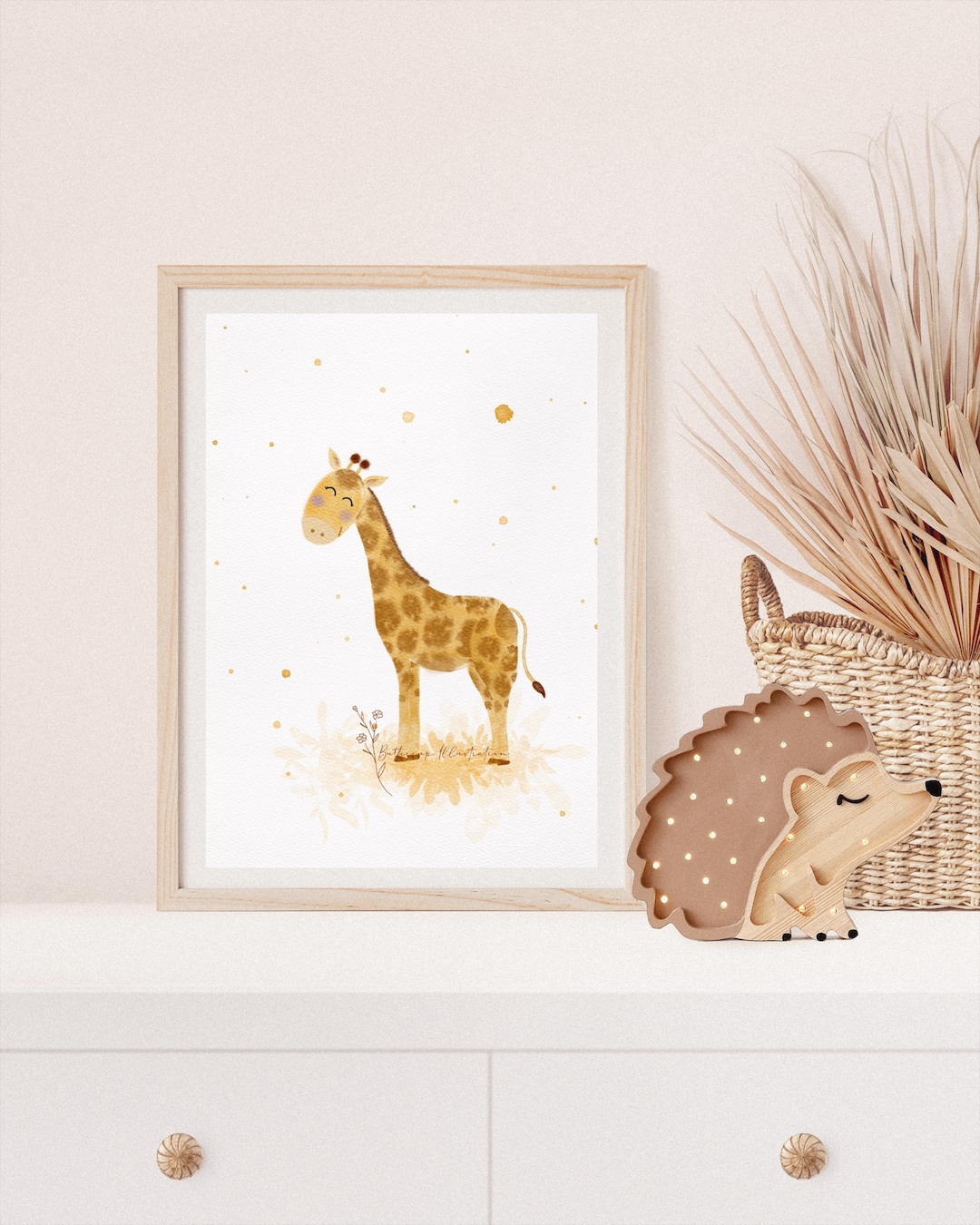 Giraffe Poster A4, Children's Poster, Nursery Poster, Baby Gift, Girl ...