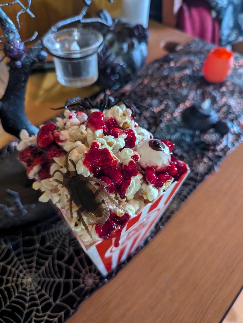 Handmade Spooky Popcorn Decor: Horror Movie Night Prop - Etsy
