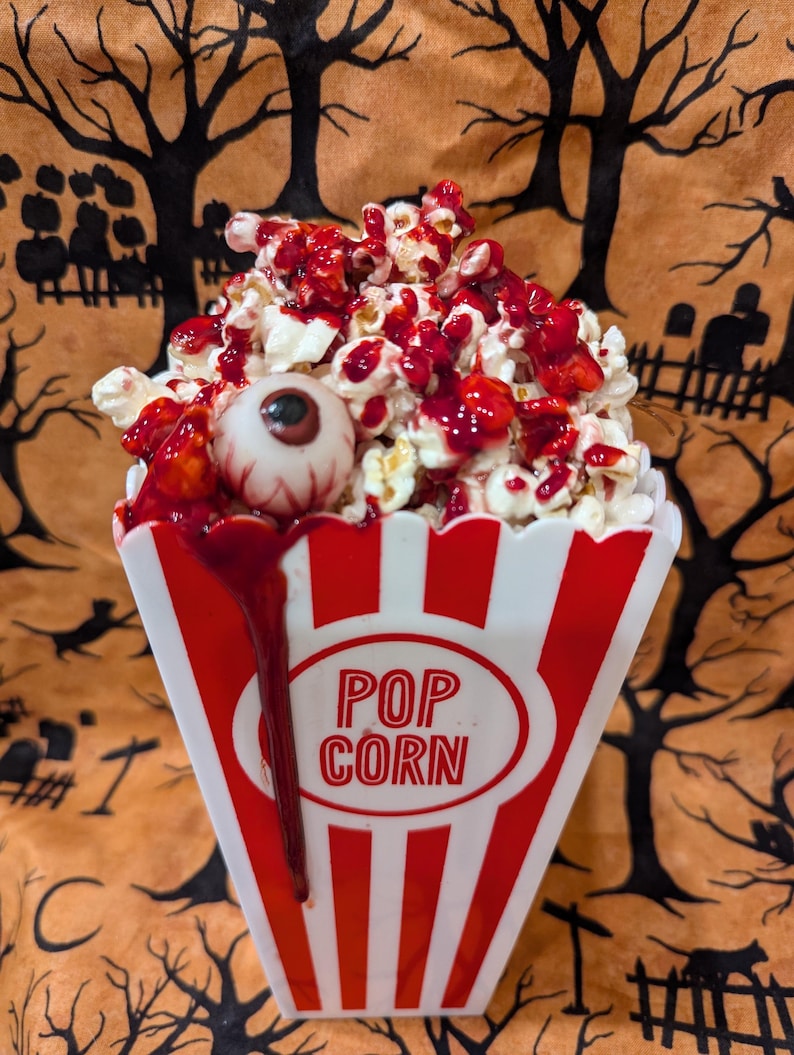 Handmade Spooky Popcorn Decor: Horror Movie Night Prop - Etsy