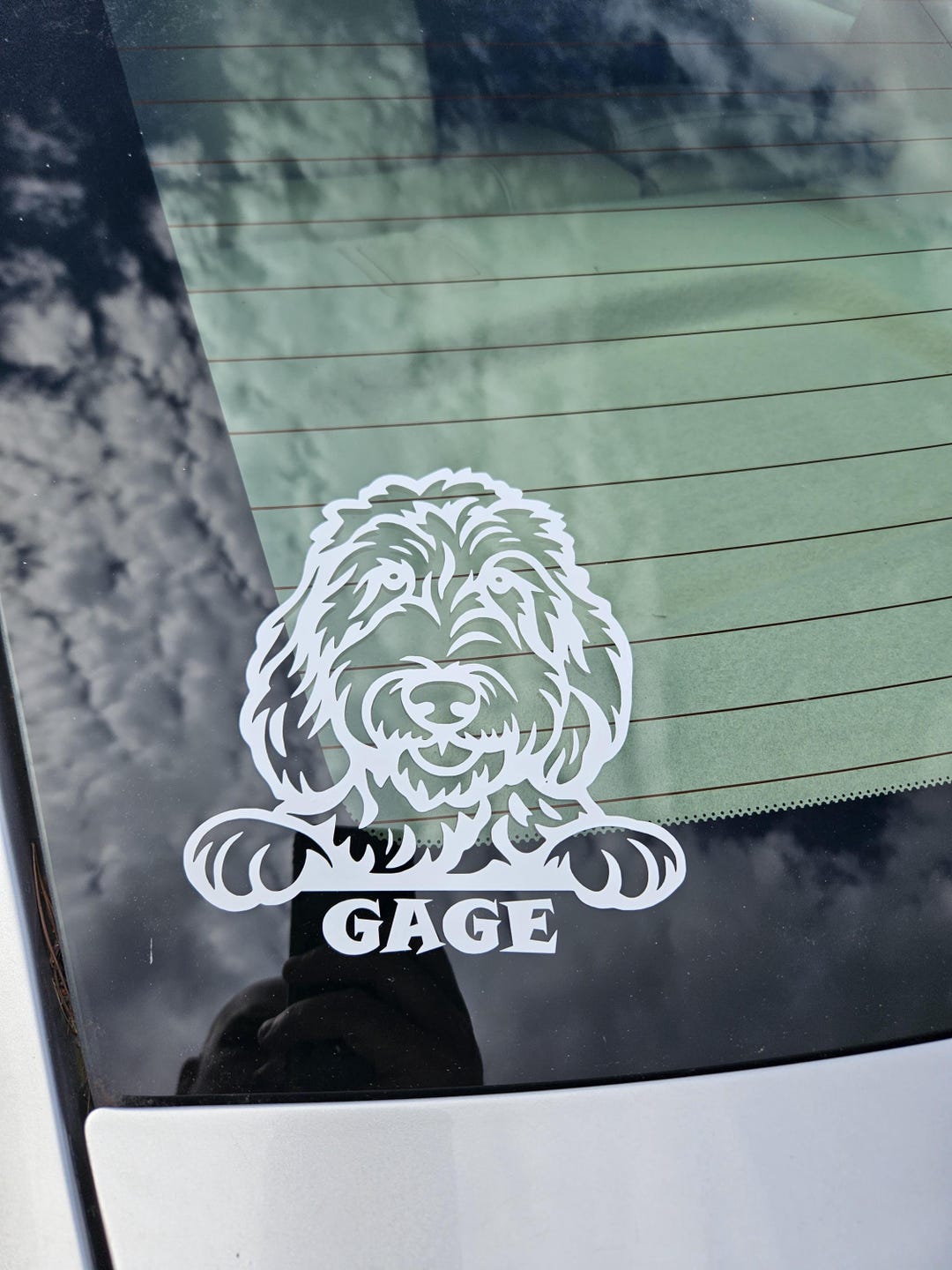 Golden Doodle Decal Peeking Golden Doodle Golden Doodle Sticker Dog ...