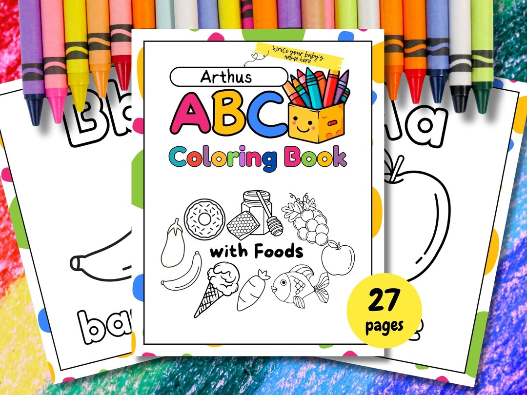 Printable Alphabet Coloring Pages Featuring Delicious Foods, Foods ...