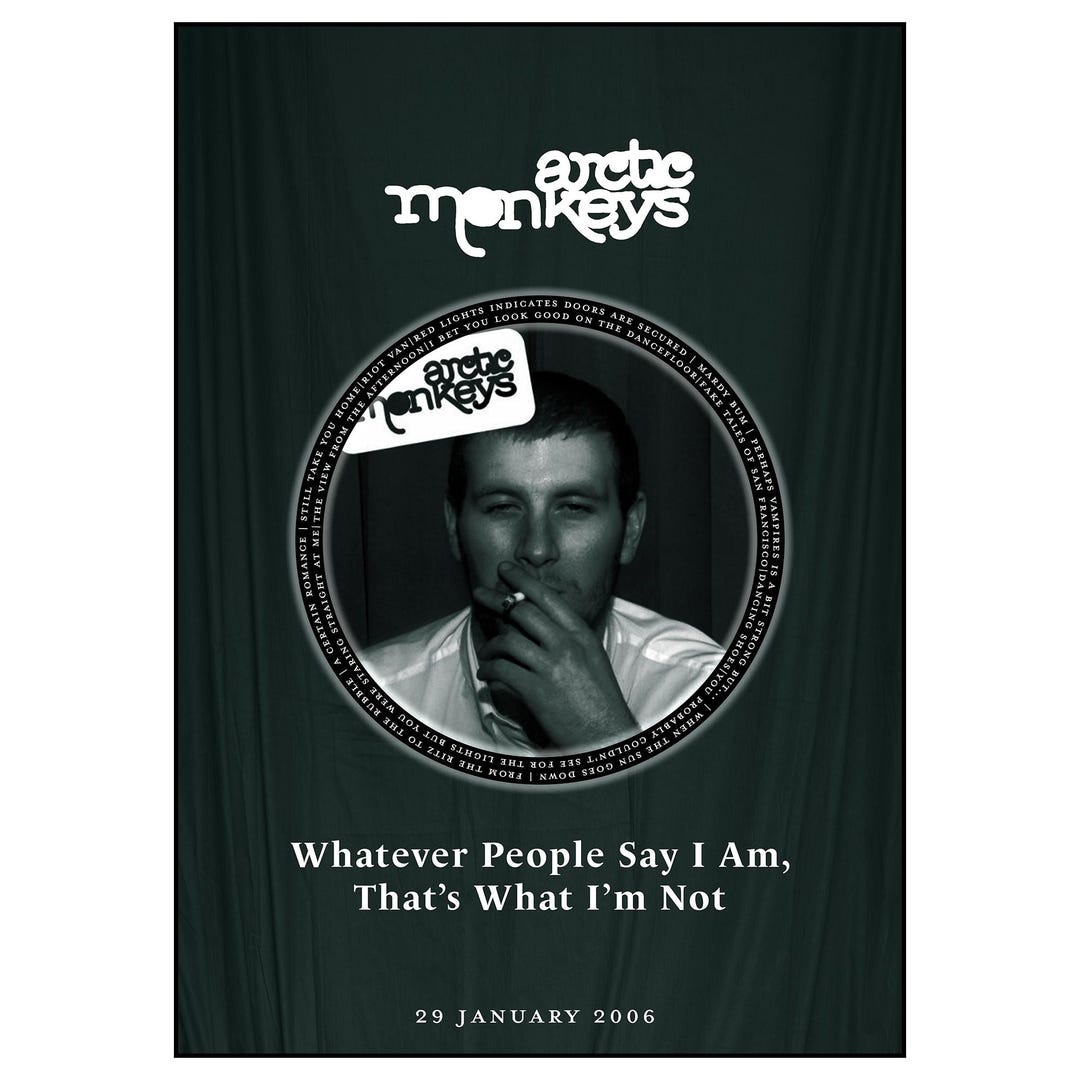 Arctic Monkeys Whatever People Say I Am, That's What I'm Not Poster - Etsy