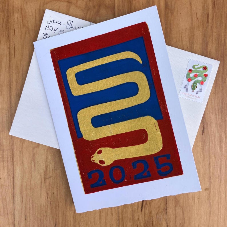 Card Set - Year of the Snake Art Note Card Set (six Unique Color ...