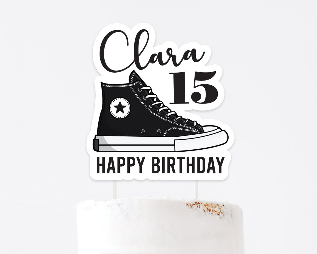 Converse Cake Topper, Teen Birthday Cake Topper, Converse Theme ...