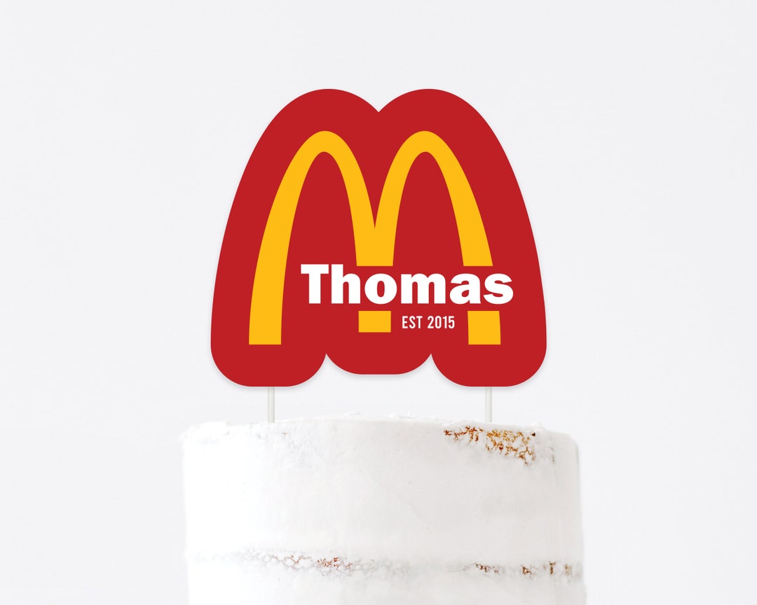 Mcdonalds Cake Topper, Mcdonalds Burger Cake Topper, Mcdonalds ...