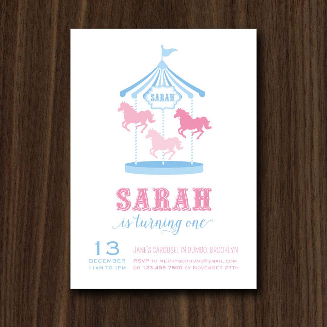Carousel Invitation Carousel Invite Merry Go Round - Etsy