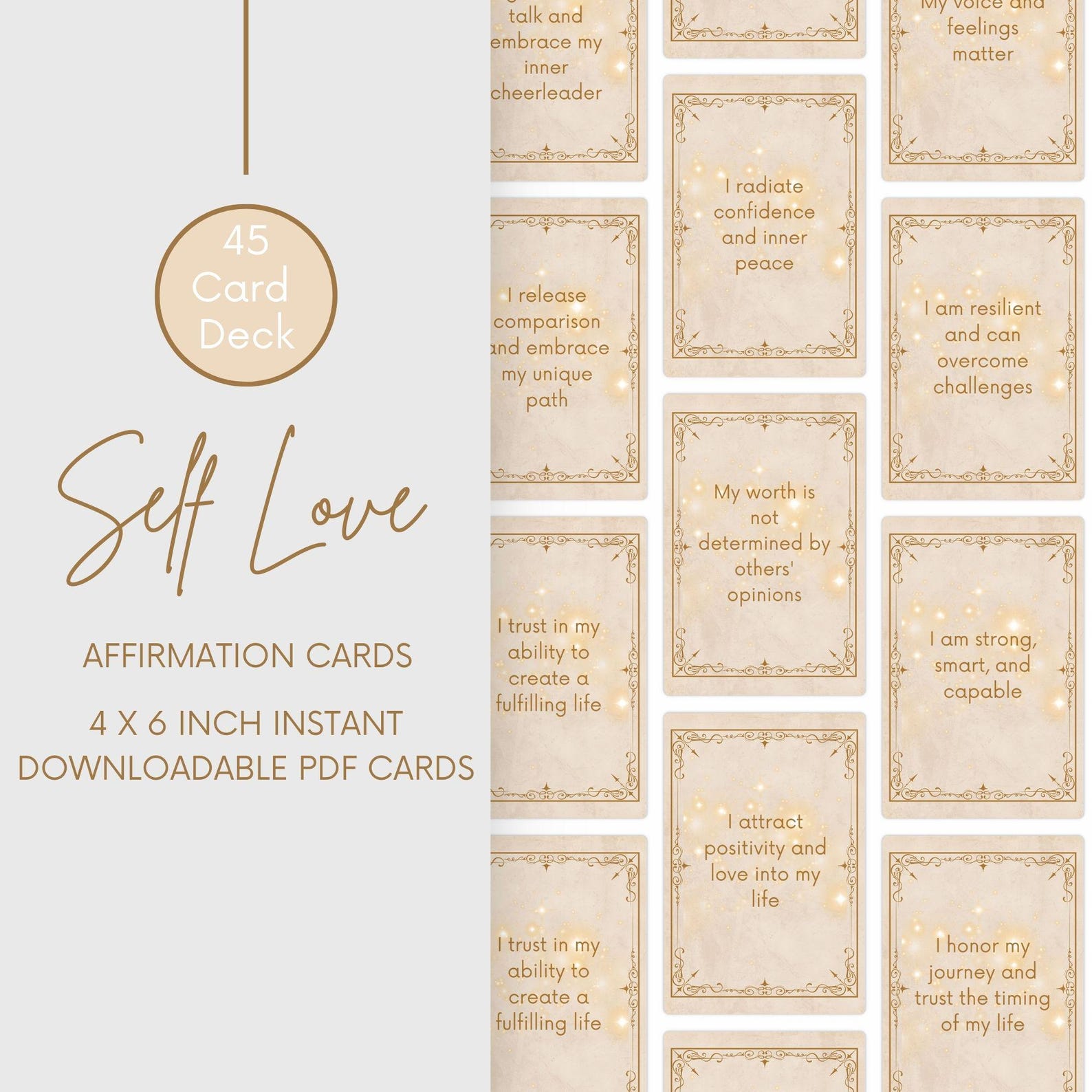 45 Self Love Affirmation Card Deck Love and Healing | Helping You to ...