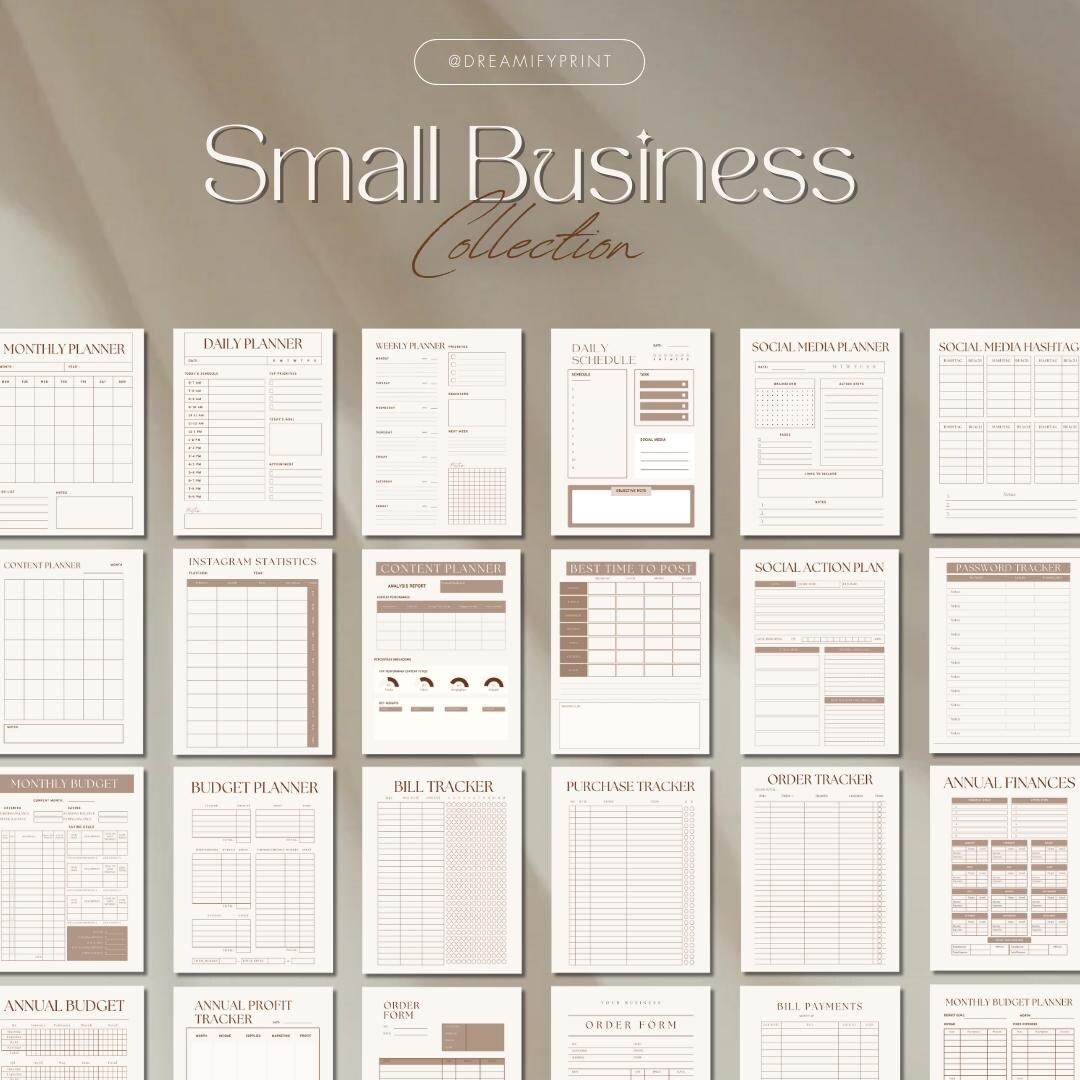 Printable Business Planner Bundle Editable, Small Business Planner ...
