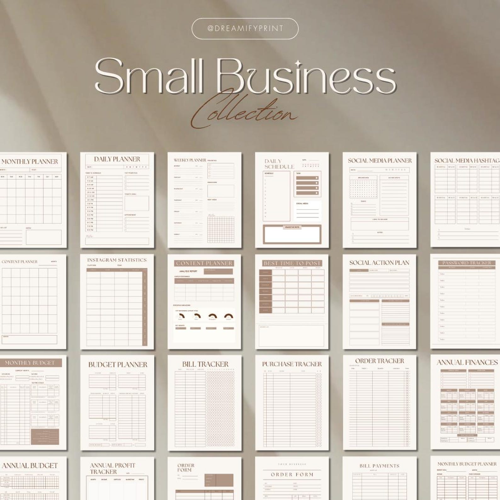 Printable Business Planner Bundle Editable, Small Business Planner ...