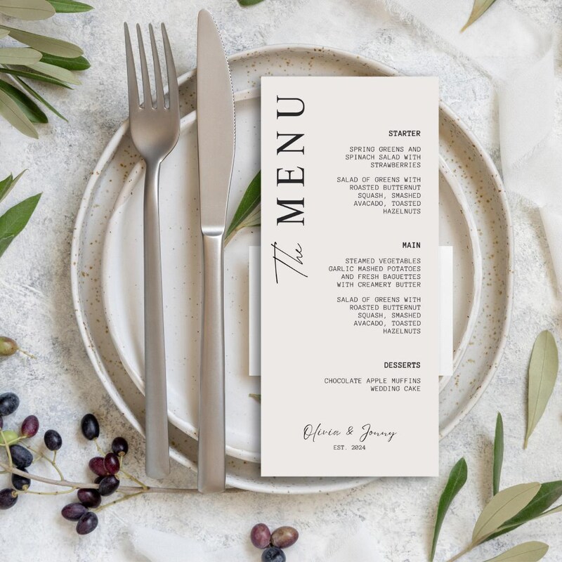Menu - Etsy