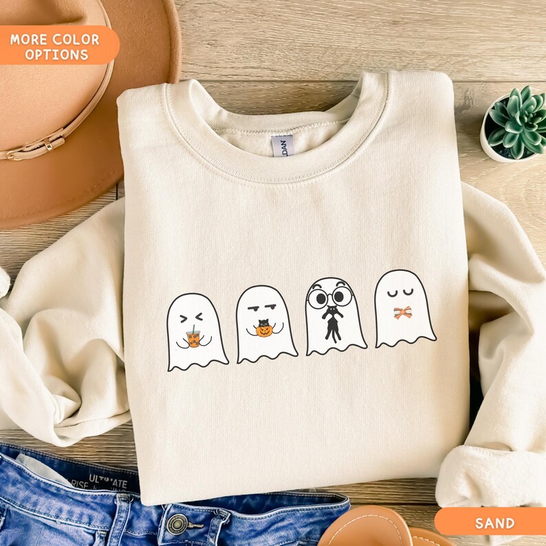 Ghost Sweatshirt, Halloween Sweatshirt, Halloween Ghost Sweatshirt ...