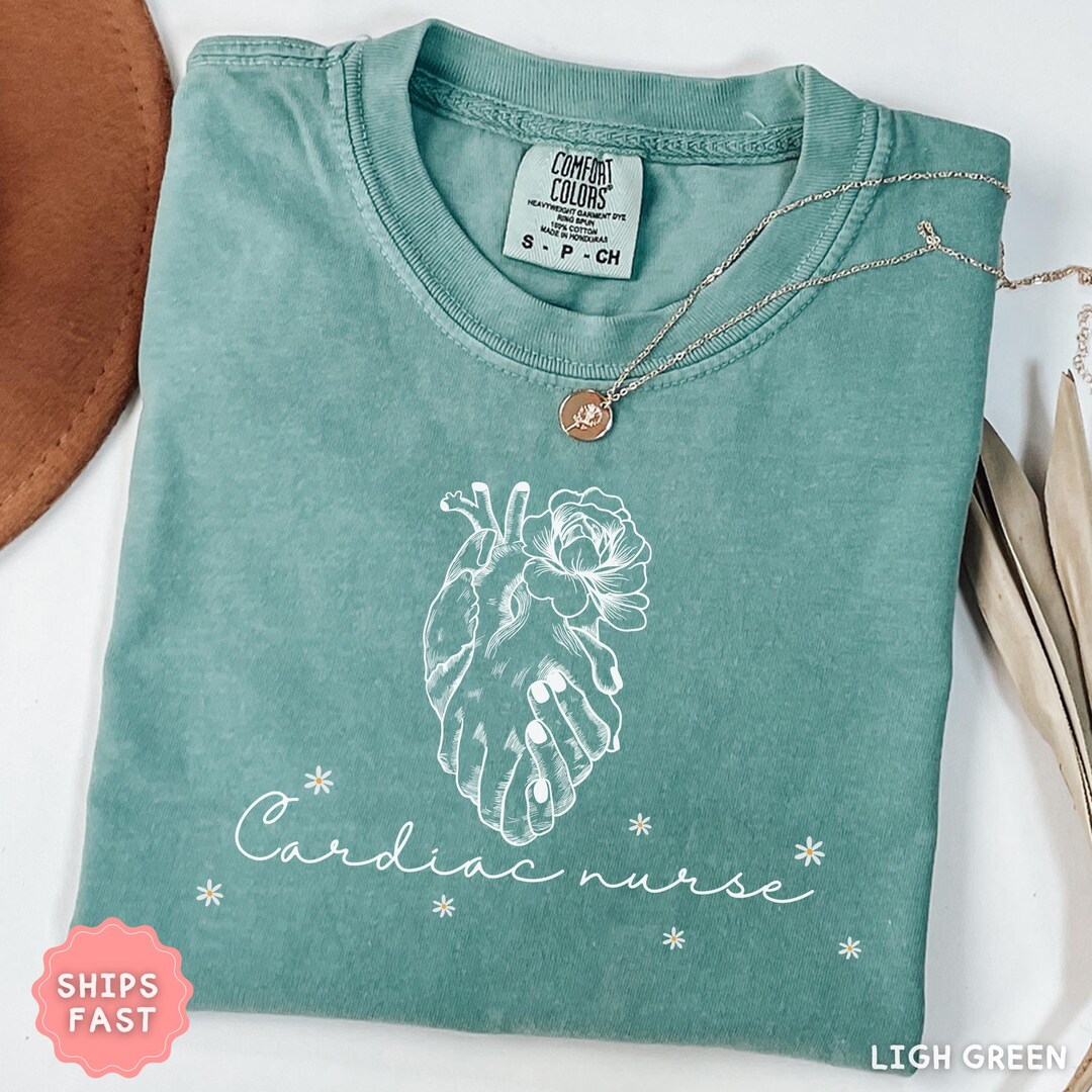 Cardiac Nurse Shirt, Comfort Colors®, Cardiovascular Nurse Crewneck ...