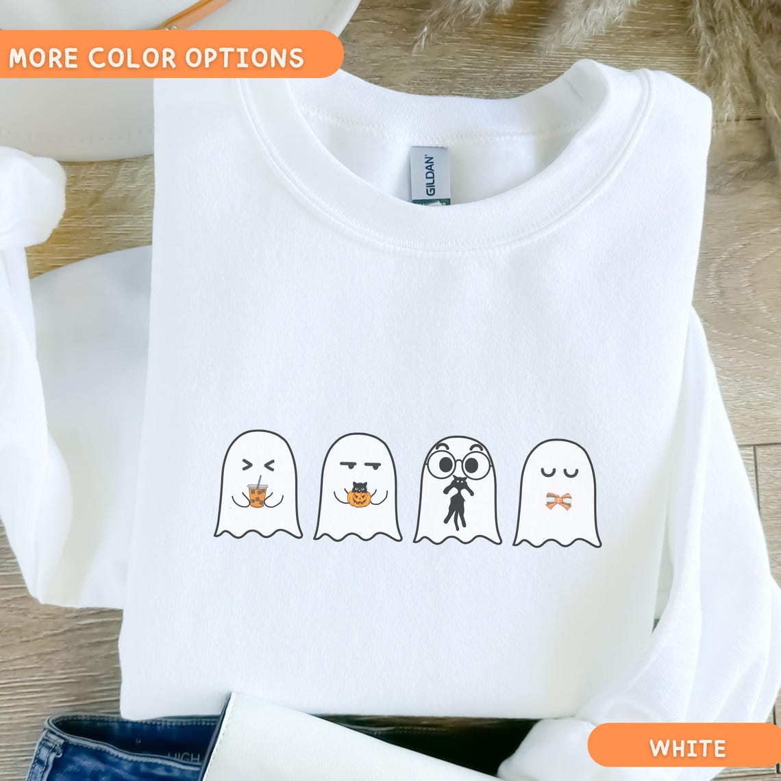 Ghost Sweatshirt, Halloween Sweatshirt, Halloween Ghost Sweatshirt ...