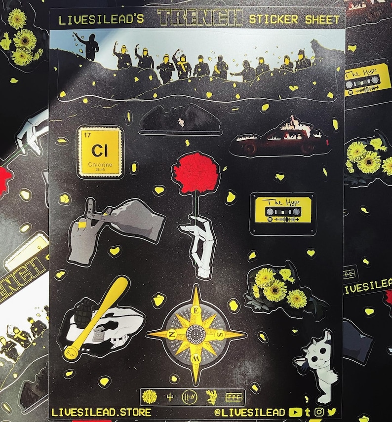 Trench Sticker Sheet Twenty øne Piløts - Etsy