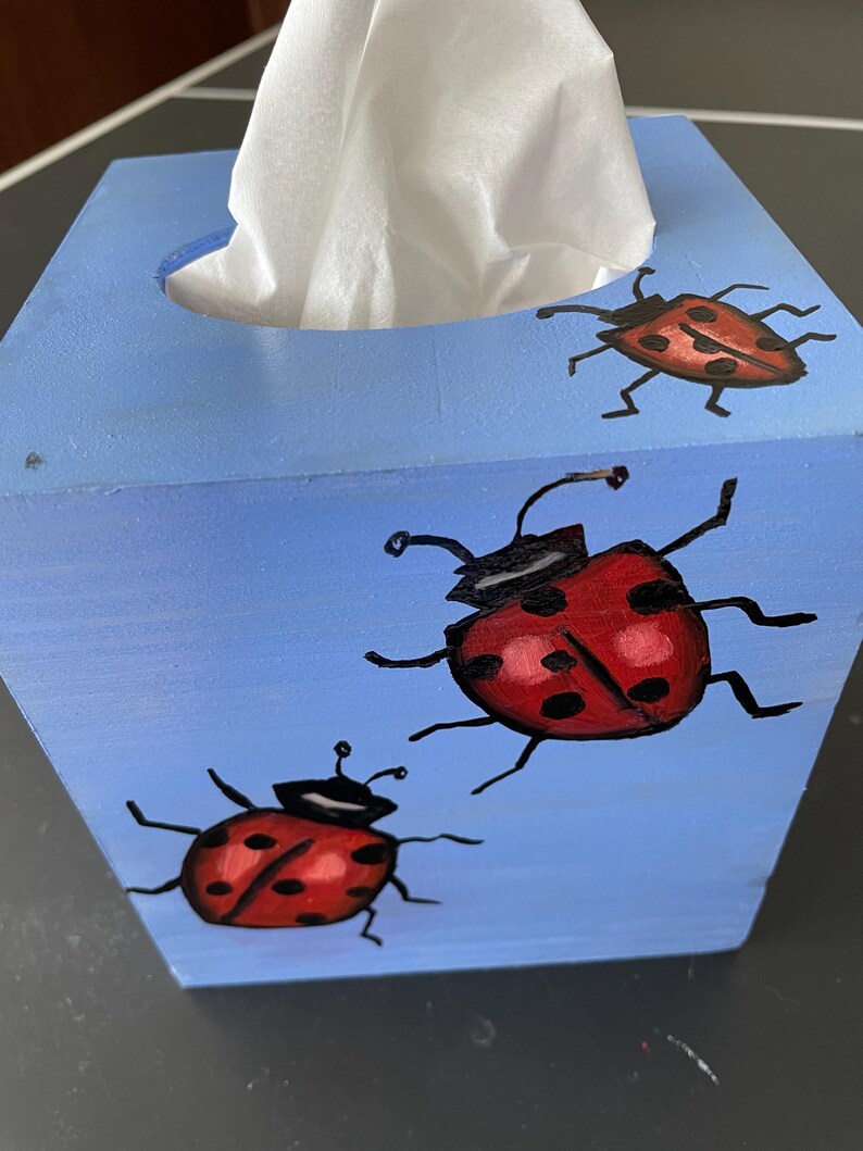 Hand Painted Tissue Box Cover Cute Lady Bugs - Etsy