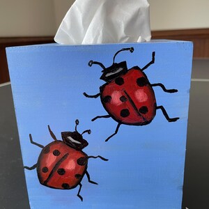Hand Painted Tissue Box Cover Cute Lady Bugs - Etsy