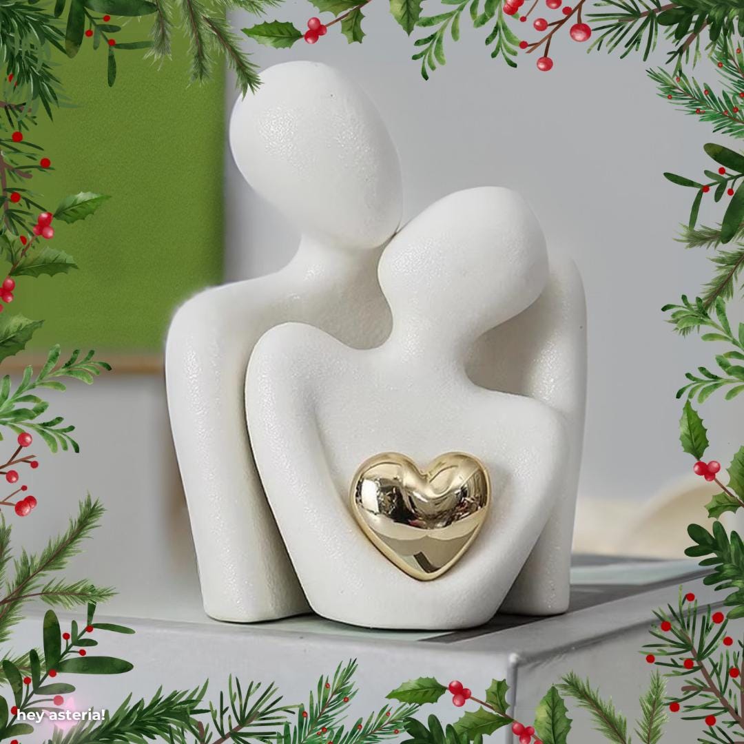 Nordic Abstract Lover Figurine Modern Ceramic Couple Statues Decorative ...