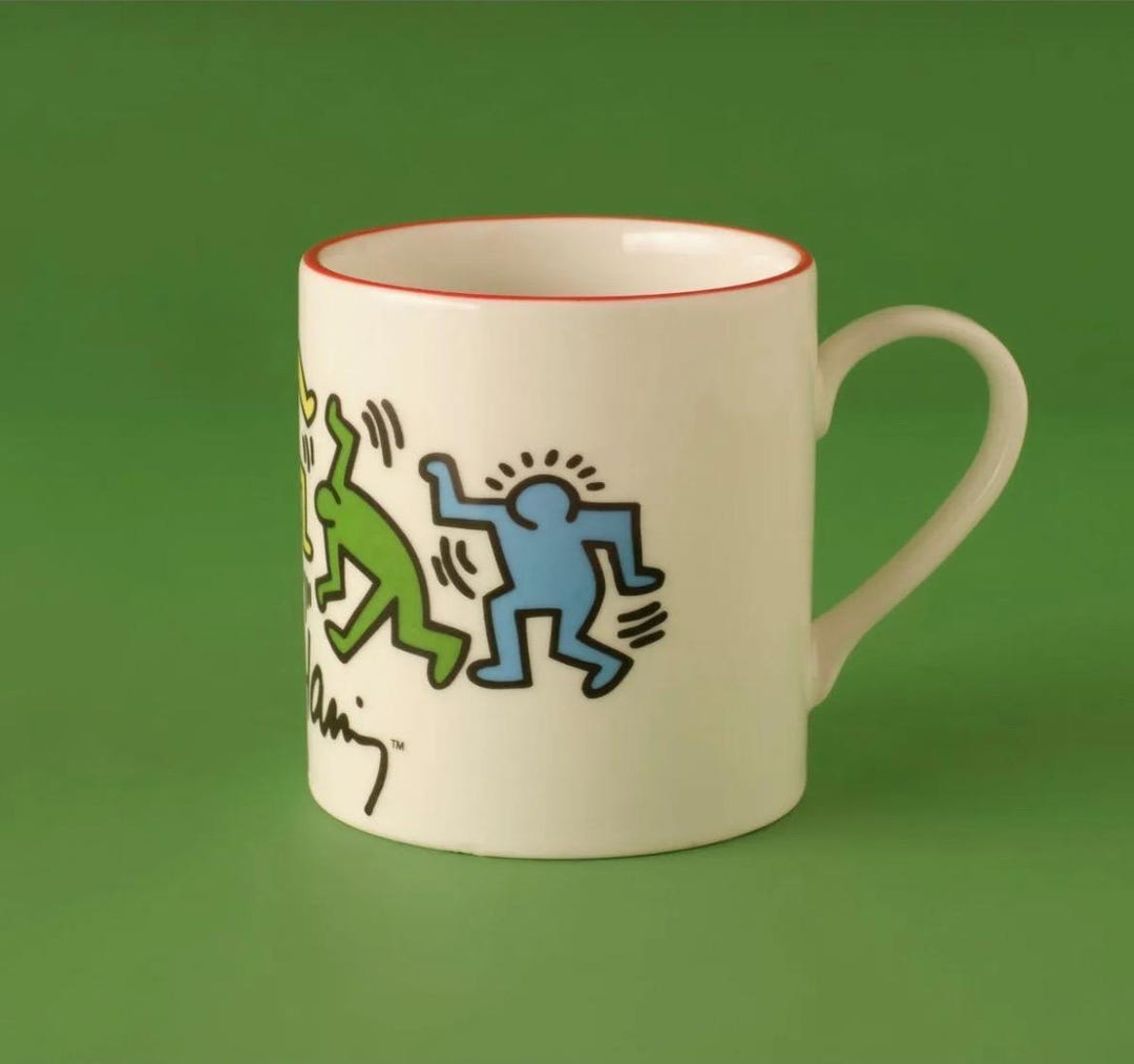 Zennub Keith Haring Inspired Hand-painted Porcelain Mug Colorful Art ...