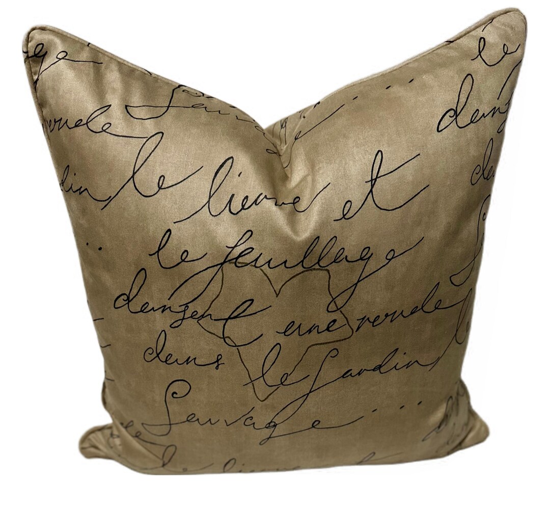 Pair of Pen Pal Parchment Beige Romance French Cursive Writing Design ...
