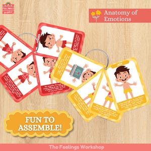 Anatomy of Emotions Flashcards, 16 Printable Feelings Flash Cards, Fear ...